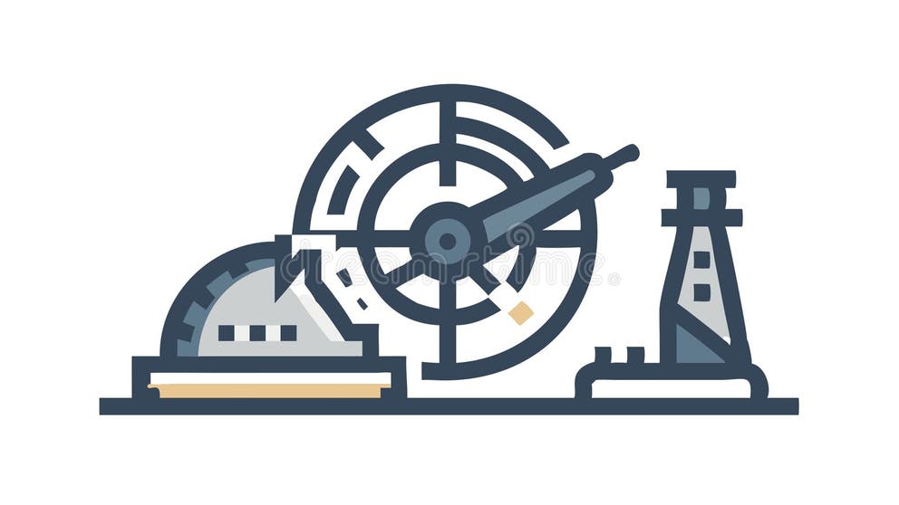 Industrial Compass, Mechanical Navigation, Engineering Guidance, Vector ...