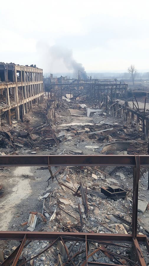 Industrial Complex Aftermath: Extensive Fire Damage To Buildings and ...