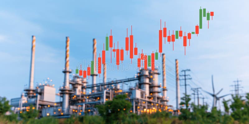 An Industrial Complex with a Financial Chart Overlay, Symbolizing ...