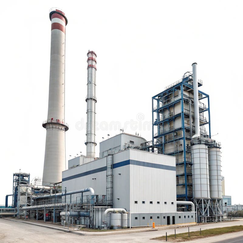 Industrial Complex Isolated on White Background Stock Illustration ...