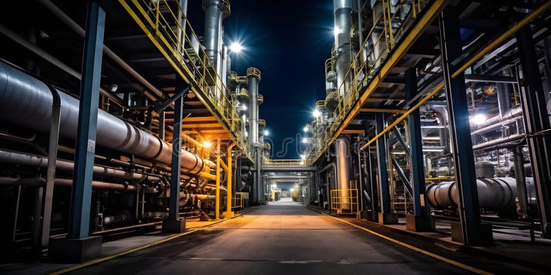 Industrial Complex of Petrochemical Gas and Oil Processing Facilities ...