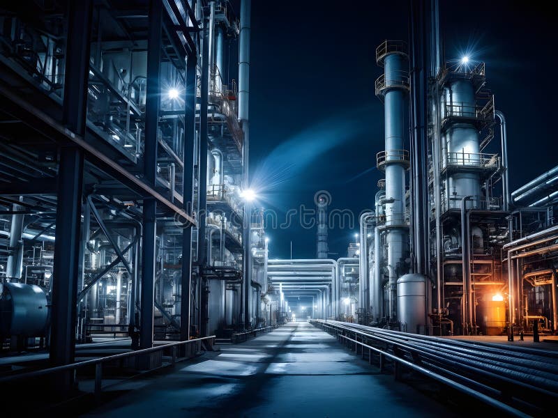 Industrial Complex of Petrochemical Gas and Oil Processing Facilities ...