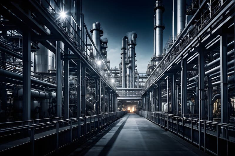 Industrial Complex of Petrochemical Gas and Oil Processing Facilities ...