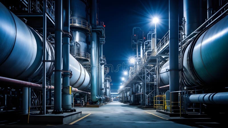 Industrial Complex of Petrochemical Gas and Oil Processing Facilities ...