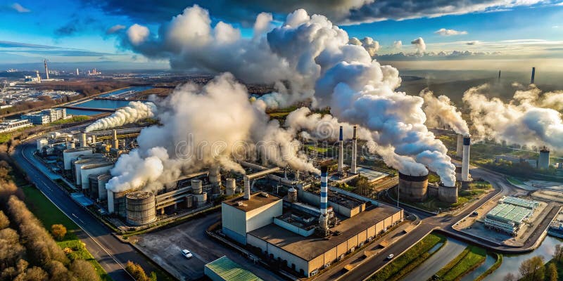 Industrial Complex Pollution Aerial Perspective Reveals Environmental ...