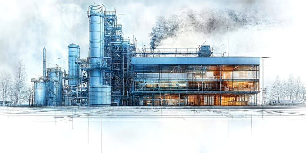 Industrial Complex Showcasing Modern Architecture and Operational ...