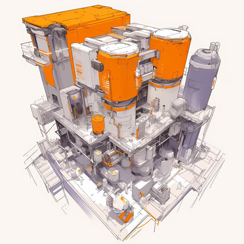 Industrial Complex: a Visual Journey Stock Illustration - Illustration ...