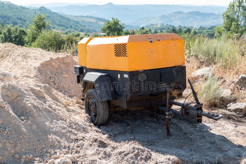Industrial Compressor in Action in Works Peds Stock Image - Image of ...