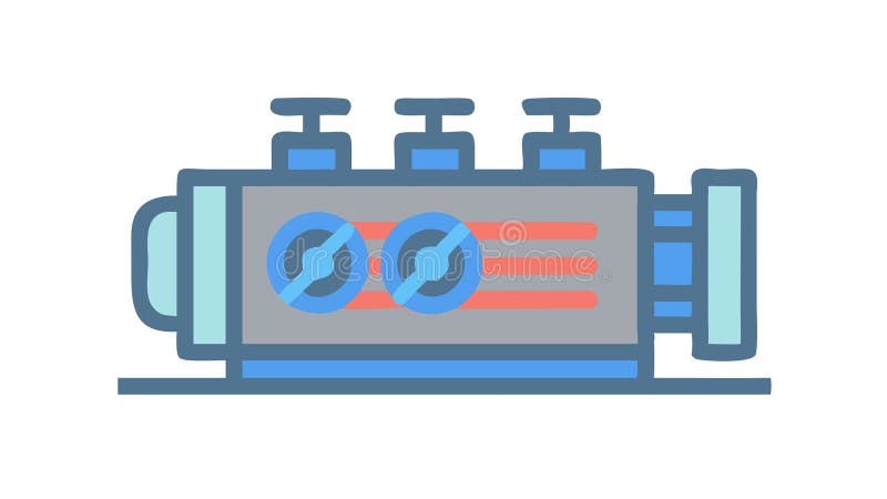 Industrial Compressor Machine Icon for Power and Air, Vector Design ...