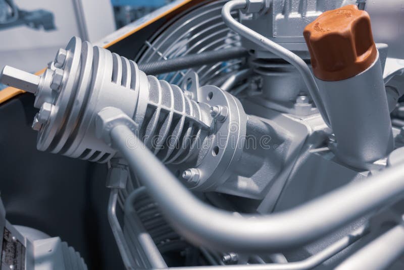 Industrial Compressor. Part of Compressor Engine Stock Photo - Image of ...