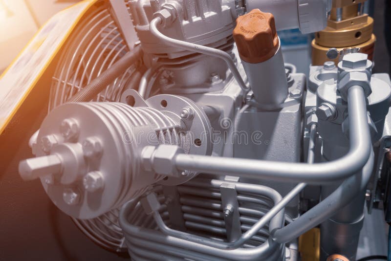 Industrial Compressor. Part of Compressor Engine Stock Image - Image of ...