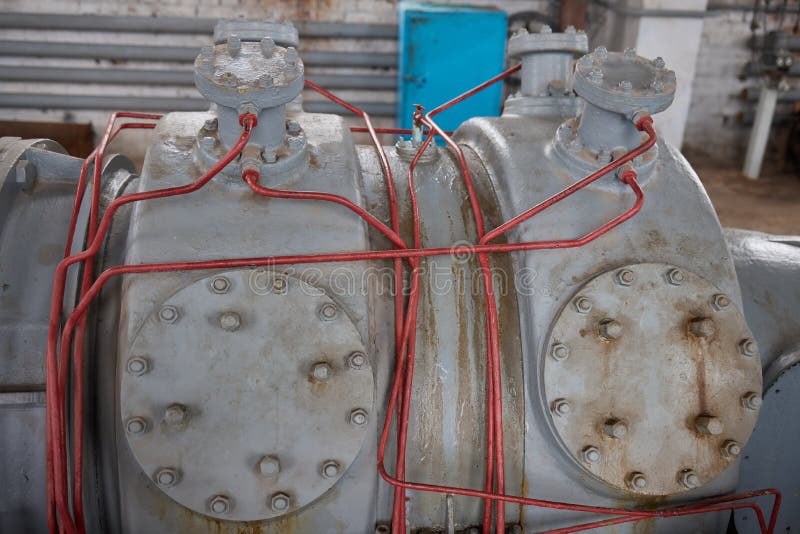 Industrial Compressor Refrigeration Station at Manufacturing Factory ...