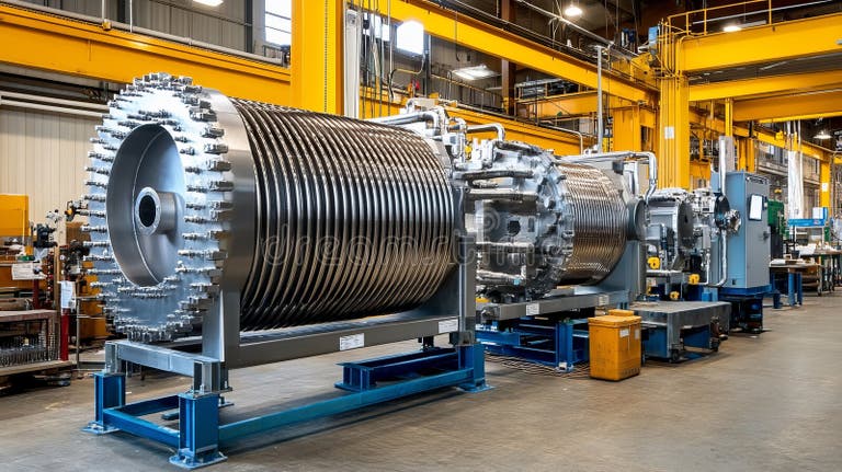 Industrial Compressor System. Heavy Machinery Component in a Plant ...