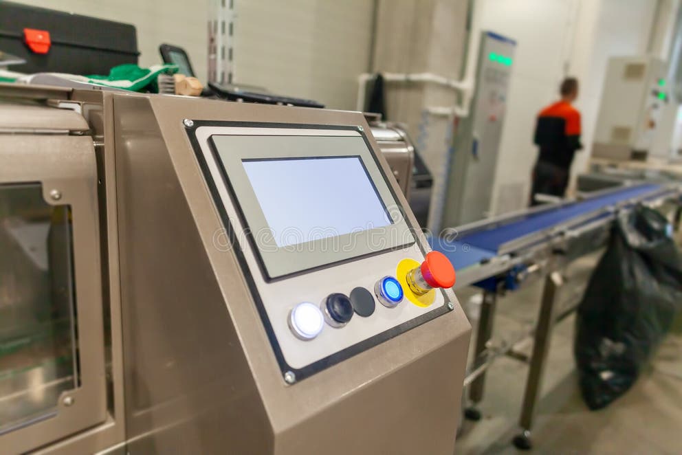 Industrial Computer Operating Factory Assembly Line Stock Image - Image ...