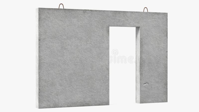 Industrial Concrete Slab Wall with Door Opening Stock Image - Image of ...