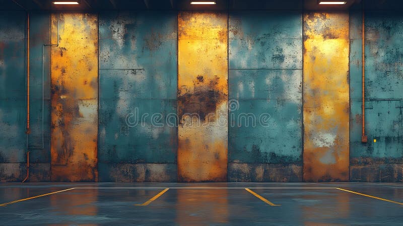 Industrial Concrete Wall 3D Illustration Stock Illustration ...