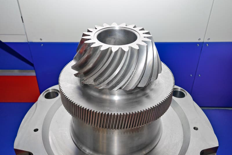 Industrial Conical Gear with Spiral Machine Teeth Stock Photo - Image ...