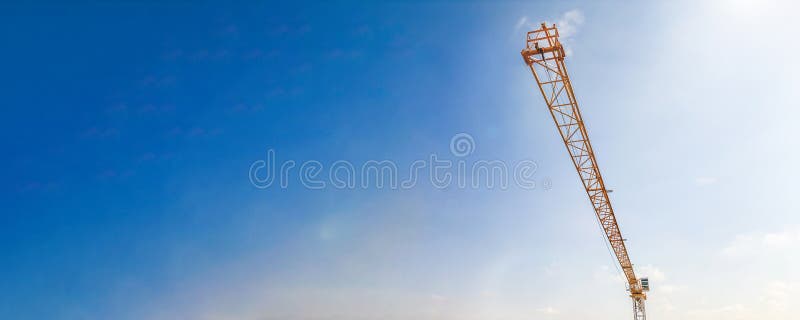 Industrial Construction Crane with Blue Sky Background Stock Image ...