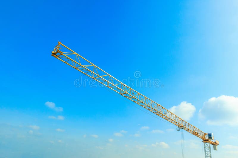 Industrial Construction Crane with Blue Sky Background at Building Site ...