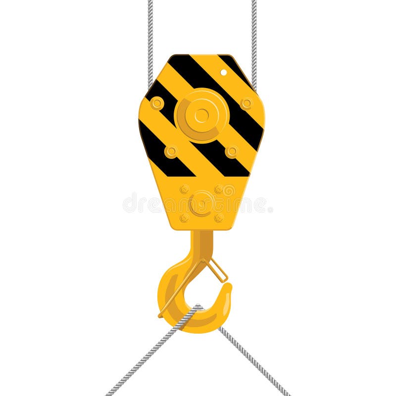 Industrial Construction Crane Hook Isolated on White Background Stock ...
