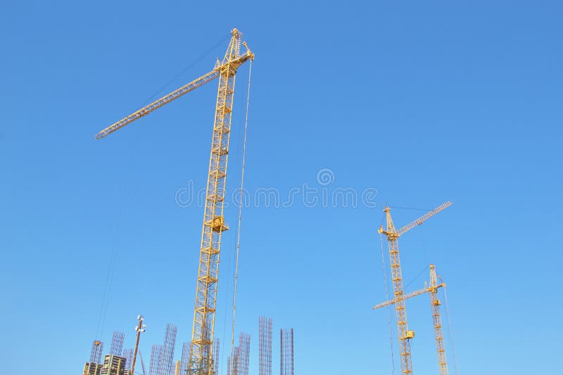 Industrial Construction Cranes the Construction of an Building Stock ...