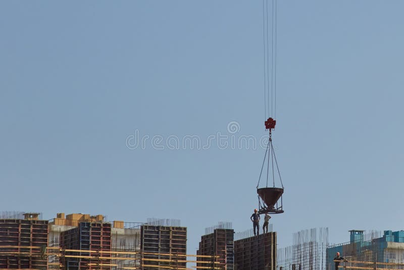Industrial Construction Cranes the Construction of an Building Stock ...
