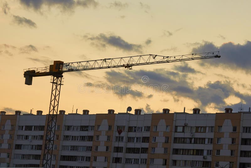 Industrial Construction Cranes the Construction of an Building Stock ...