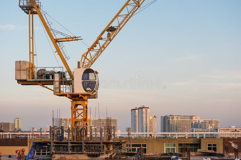 Industrial Construction Cranes, and Under Construction Site Building in ...