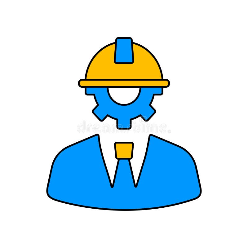 Industrial Construction Engineer Icon Stock Vector - Illustration of ...