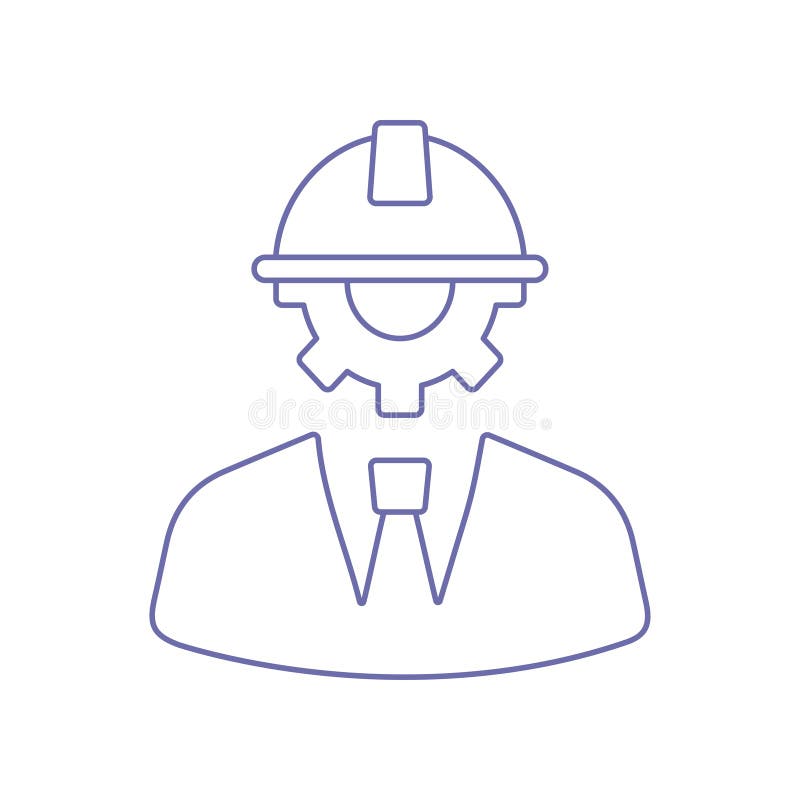Industrial Construction Engineer Icon Stock Vector - Illustration of ...