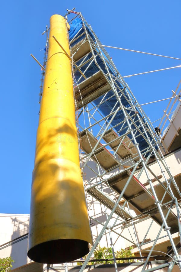 Debris Chute And Scaffolding Stock Photo - Image of site, metal: 6902122