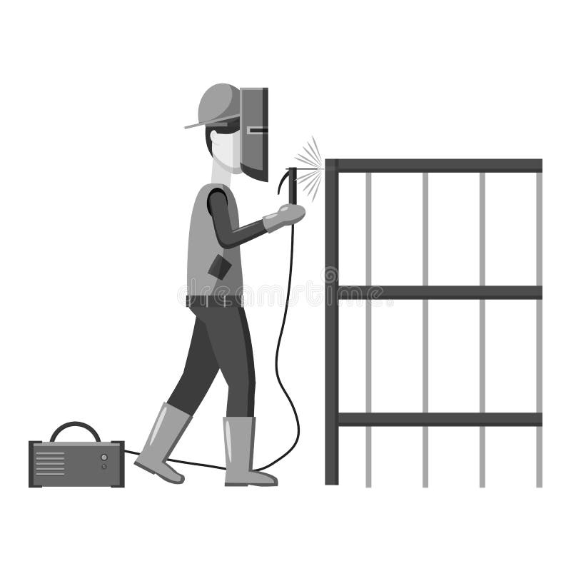Industrial Construction Welder Worker Icon Stock Illustration ...