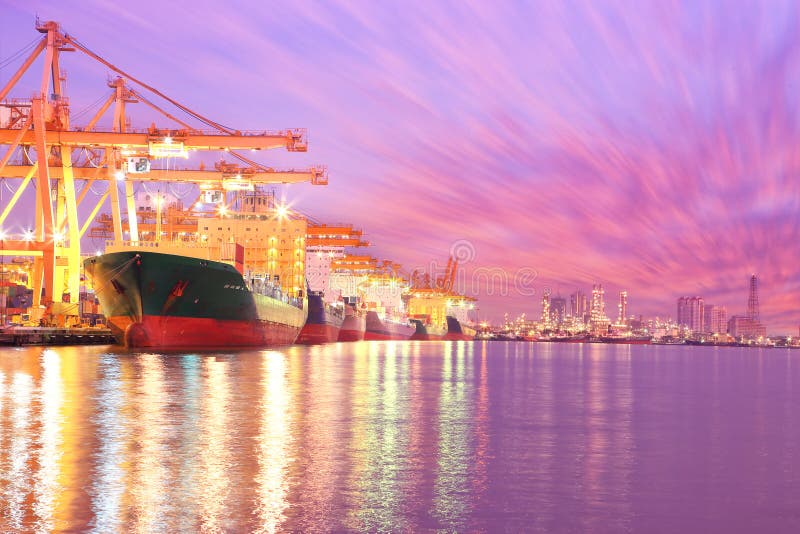 Industrial Container Cargo Freight Ship Stock Image - Image of dusk ...