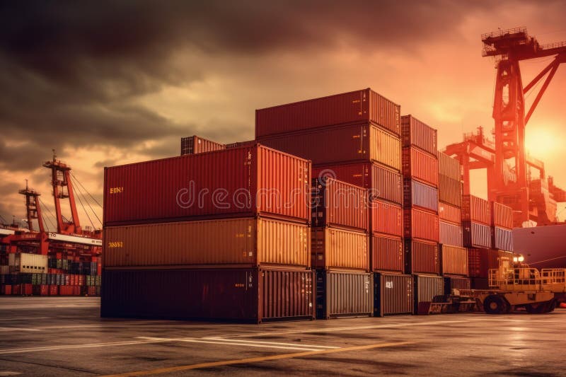 Global Business Logistics Import Export Background and Container Cargo ...