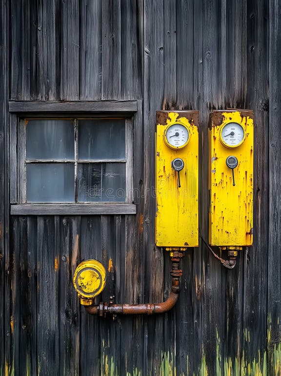 In an Industrial Context, a Yellow Pipeline System is Positioned in ...