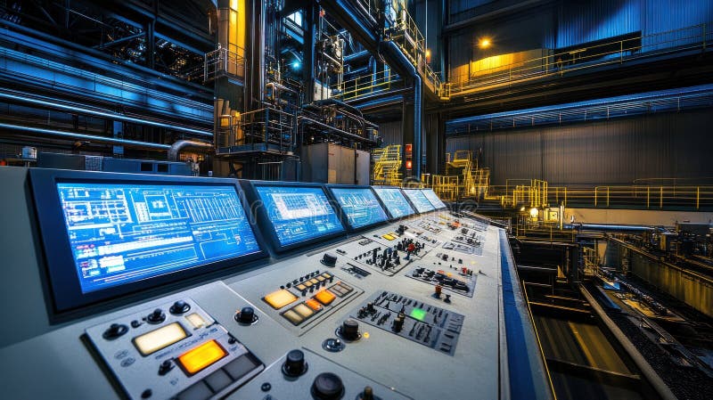 Industrial Control Panel for Supervise Production Stock Illustration ...