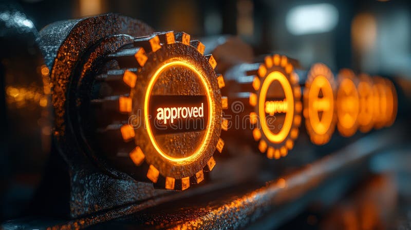 Industrial Control Panel with Approved Status Lights Stock Photo ...