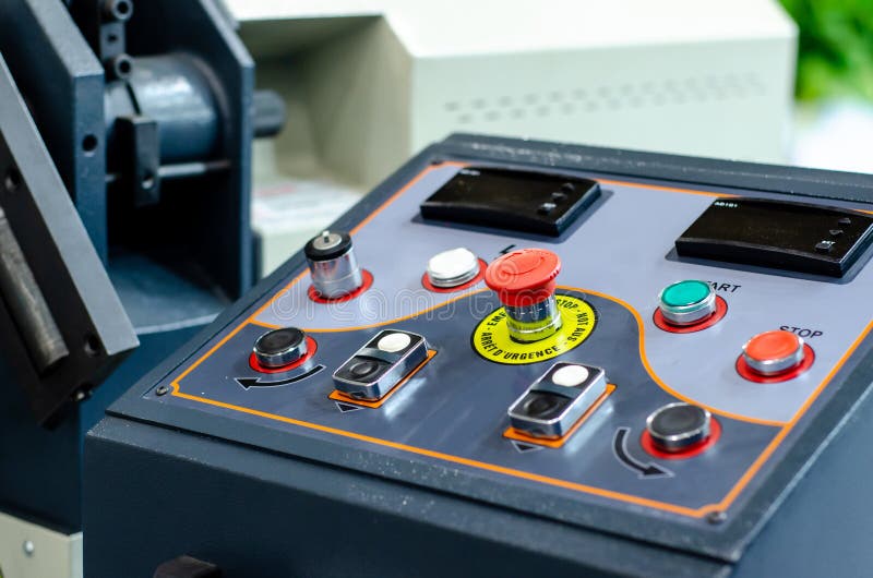 Industrial Control Panel with Buttons, Key and Switch Stock Image ...
