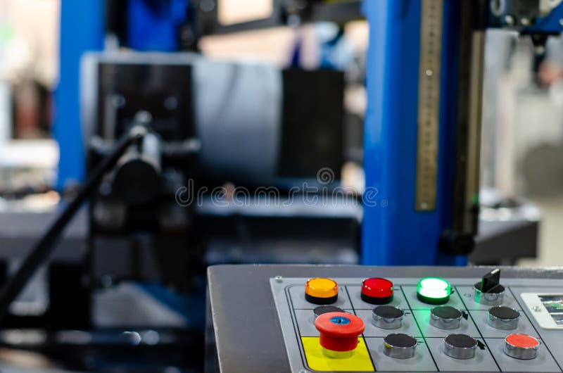 Industrial Control Panel with Buttons, Key and Switch Stock Photo ...