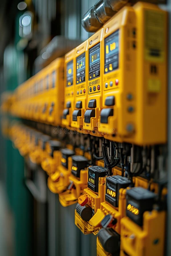 Industrial Control Panel with Digital Displays and Switches Stock ...