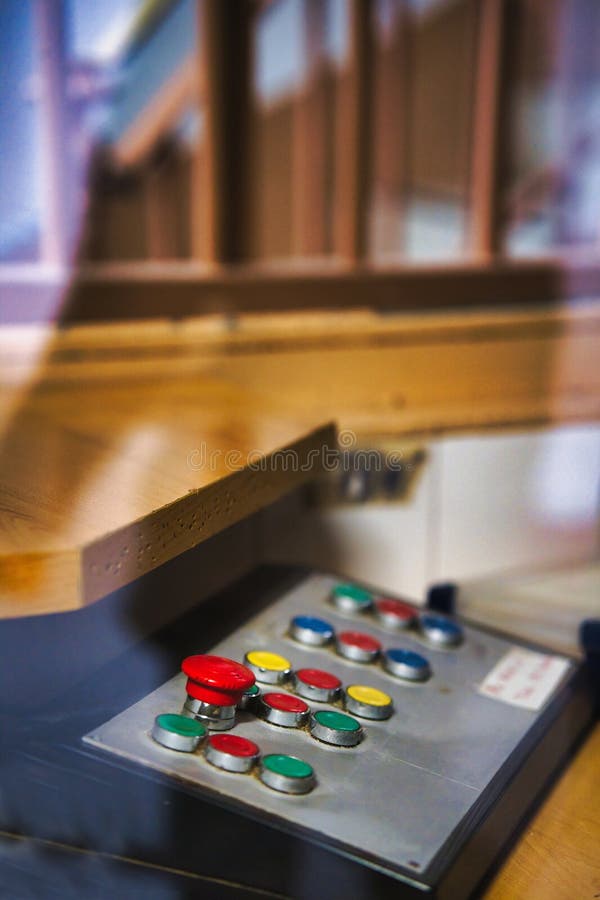 Industrial Control Panel with Emergency Stop Button Stock Image - Image ...