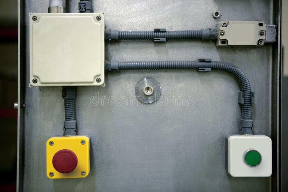 Industrial Control Panel Installation Button Stock Image - Image of ...