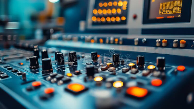 Industrial Control Panel with Many Knobs and Buttons Stock Illustration ...