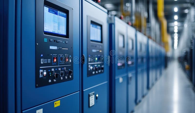 Industrial Control Panels in a Modern Factory Stock Photo - Image of ...