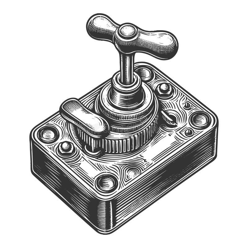 Industrial Control Switch Raster Illustration Stock Illustration ...