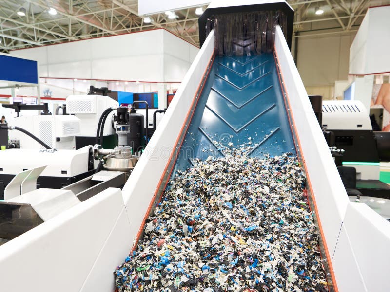 Industrial Conveyor for Recycling Plastic Waste Stock Photo - Image of ...