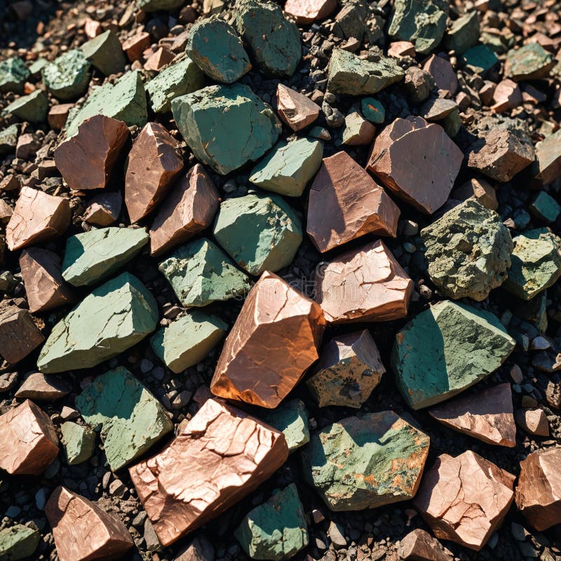 Industrial Copper Ore Pile Under Natural Sunlight Stock Illustration ...