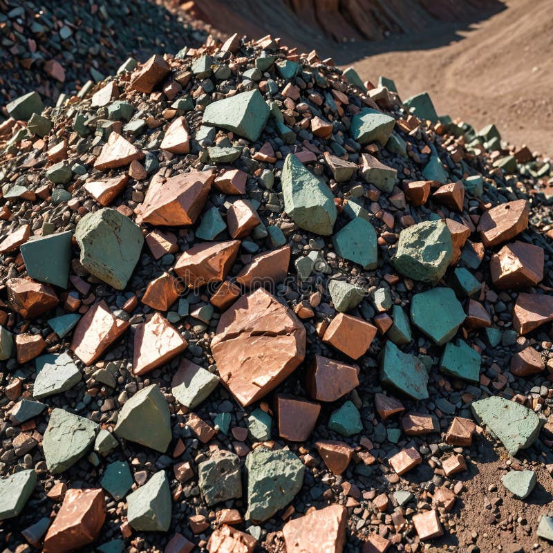 Industrial Copper Ore Pile Under Natural Sunlight Stock Illustration ...