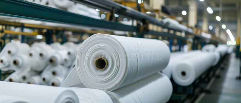 Industrial Cotton Fabric Rolls Stock Illustration - Illustration of ...