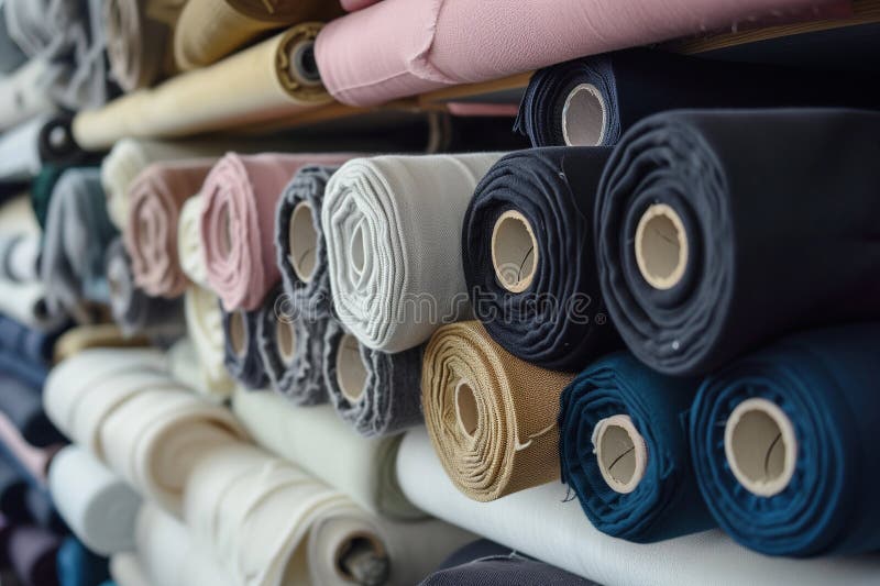 Industrial Cotton Fabric Rolls Stock Illustration - Illustration of ...